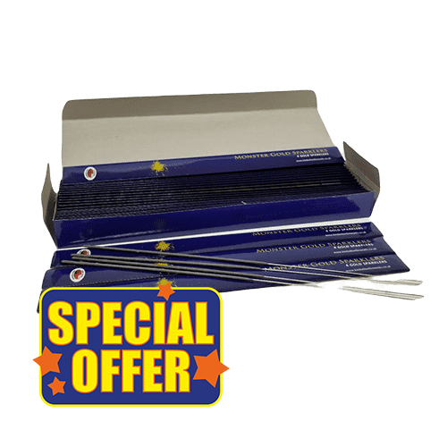 Box of Monster Gold (100pcs) | Sparklers | Sonic Fireworks Shop